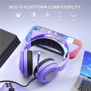 Headphones | Purple Stereo Gaming Headset With Mic For Ps4ps5 Xbox ...